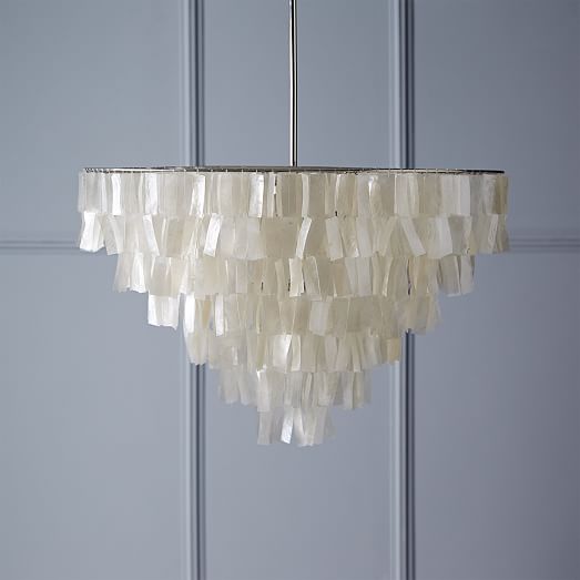 Grand Capiz Chandelier - White | west elm