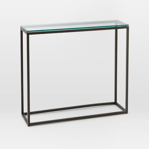 Box Frame Console - Glass/Antique Bronze | west elm